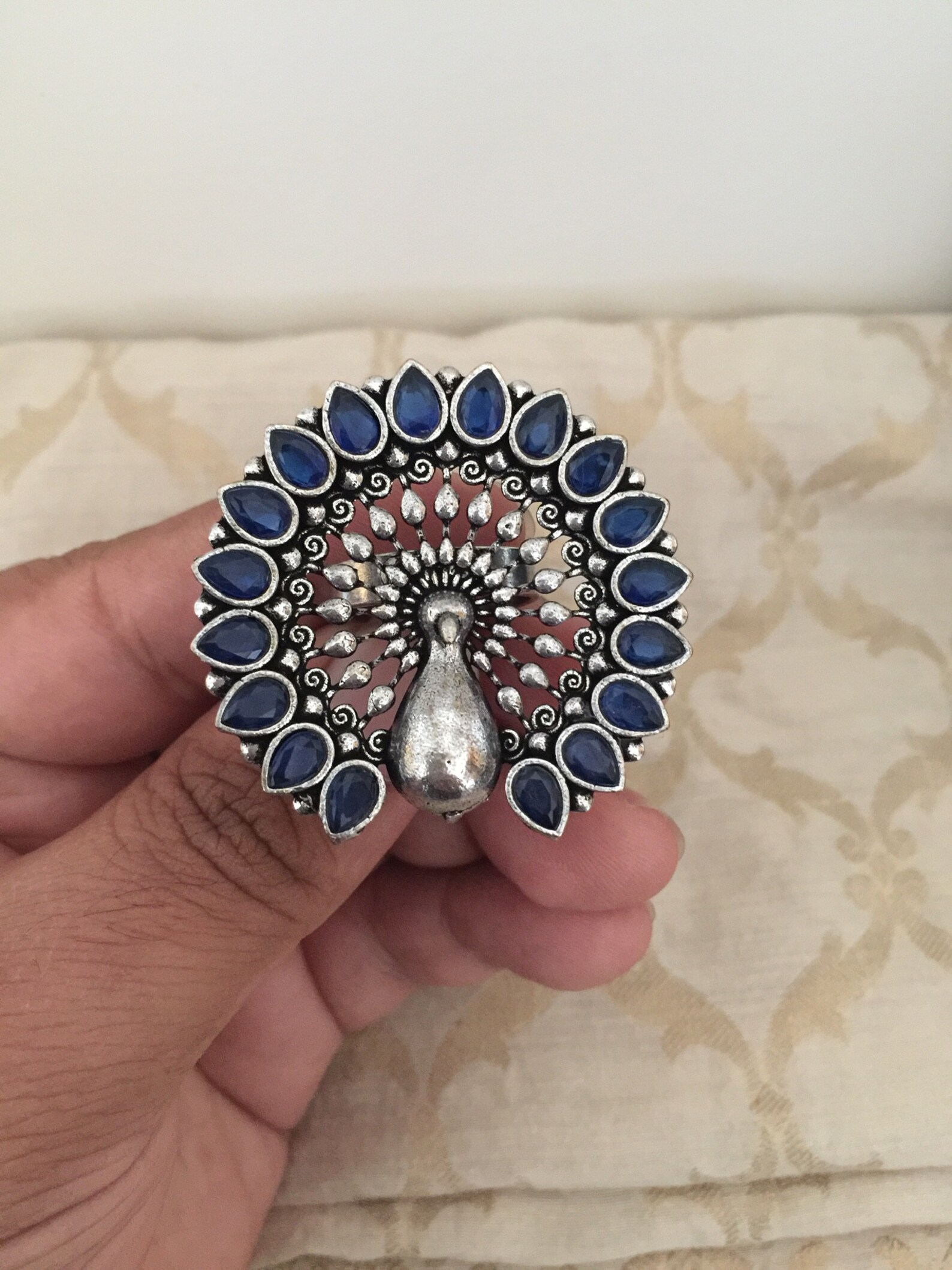 Peacock Ring/ Handcrafted Ring/ Indian Ring/ Oxidised Ring - Etsy