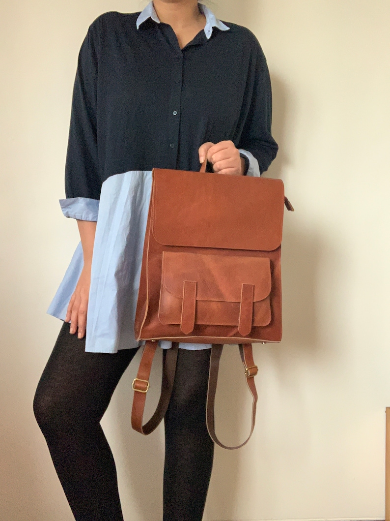 Classic Brown Backpack - Etsy