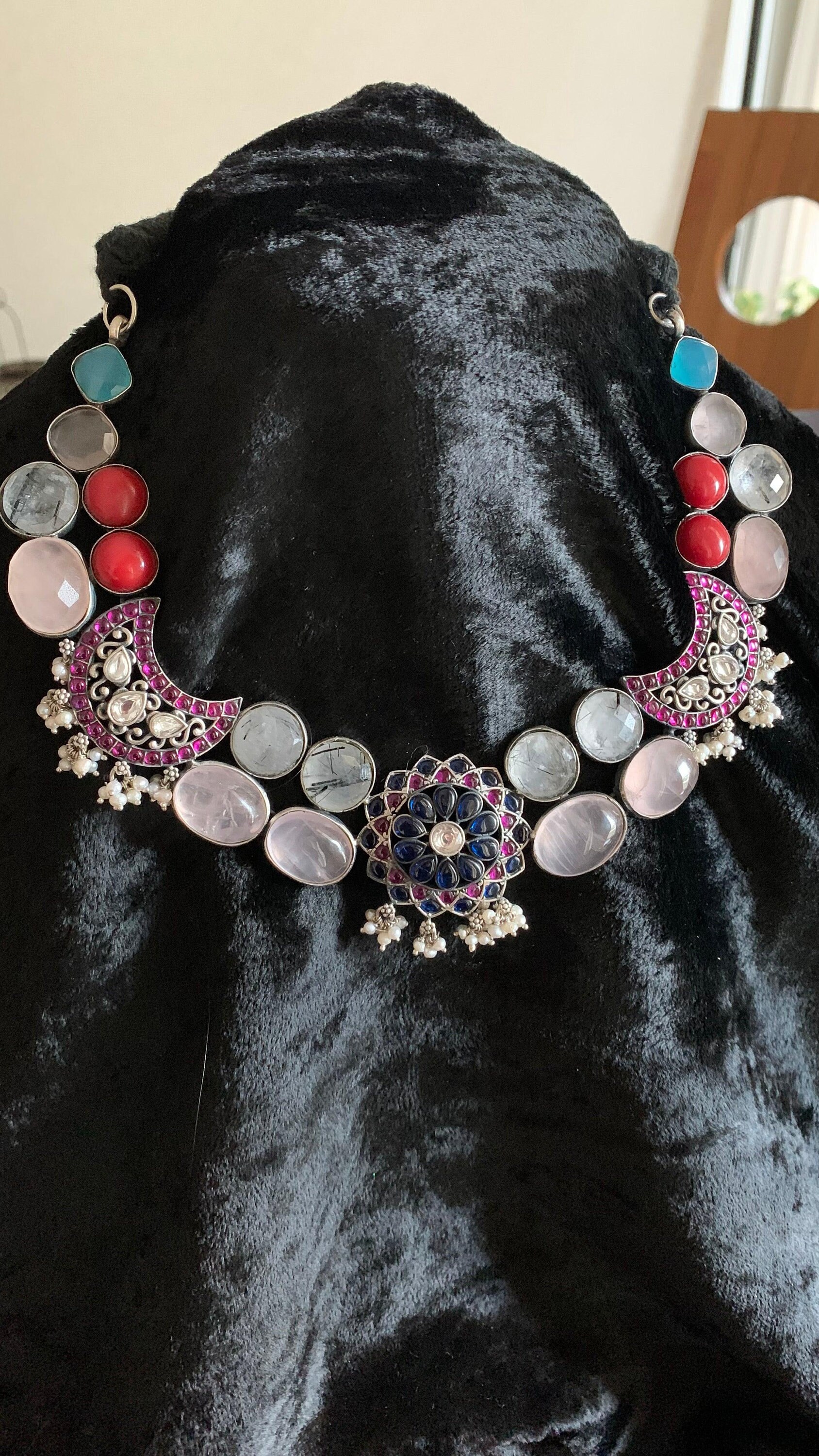 Scintillating Pure 925 Silver Kemp Stones Necklace - Etsy