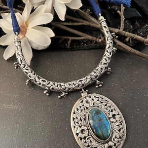 SHIVKA Vintage Pure 925 Silver Necklace/ Handcrafted Silver Necklace ...