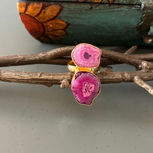 Pink Solar Quartz Ring A Touch of Timeless Beauty - Etsy