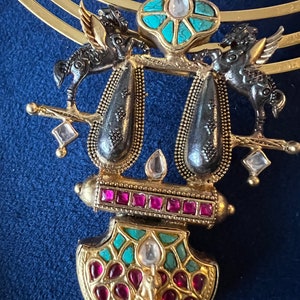 Elegant Sterling Silver Fusion Hasli Necklace With Animal - Etsy