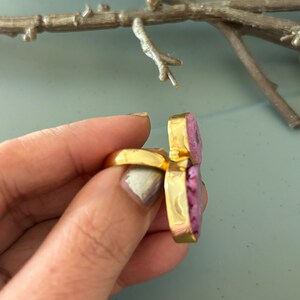 Pink Solar Quartz Ring A Touch of Timeless Beauty - Etsy