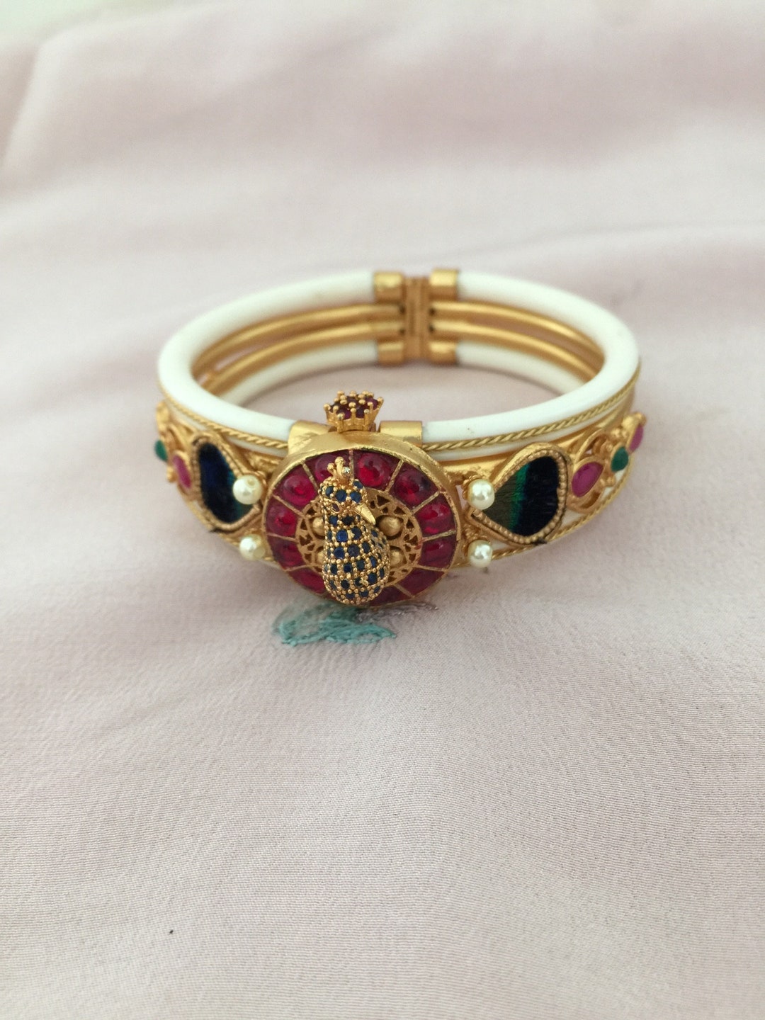 Statement Kada/ Vintage Bangle/ Indian Jewellery/ Indian Kundan Jewellery/ Indian Bangle ...