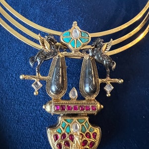 Elegant Sterling Silver Fusion Hasli Necklace With Animal - Etsy