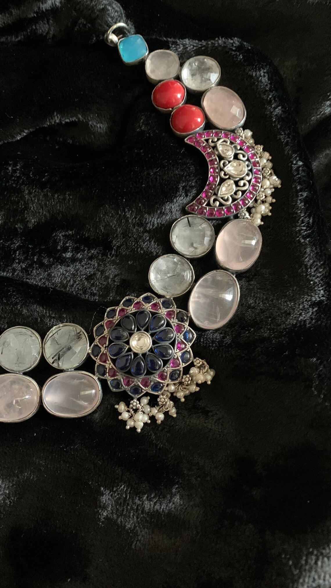 Scintillating Pure 925 Silver Kemp Stones Necklace - Etsy