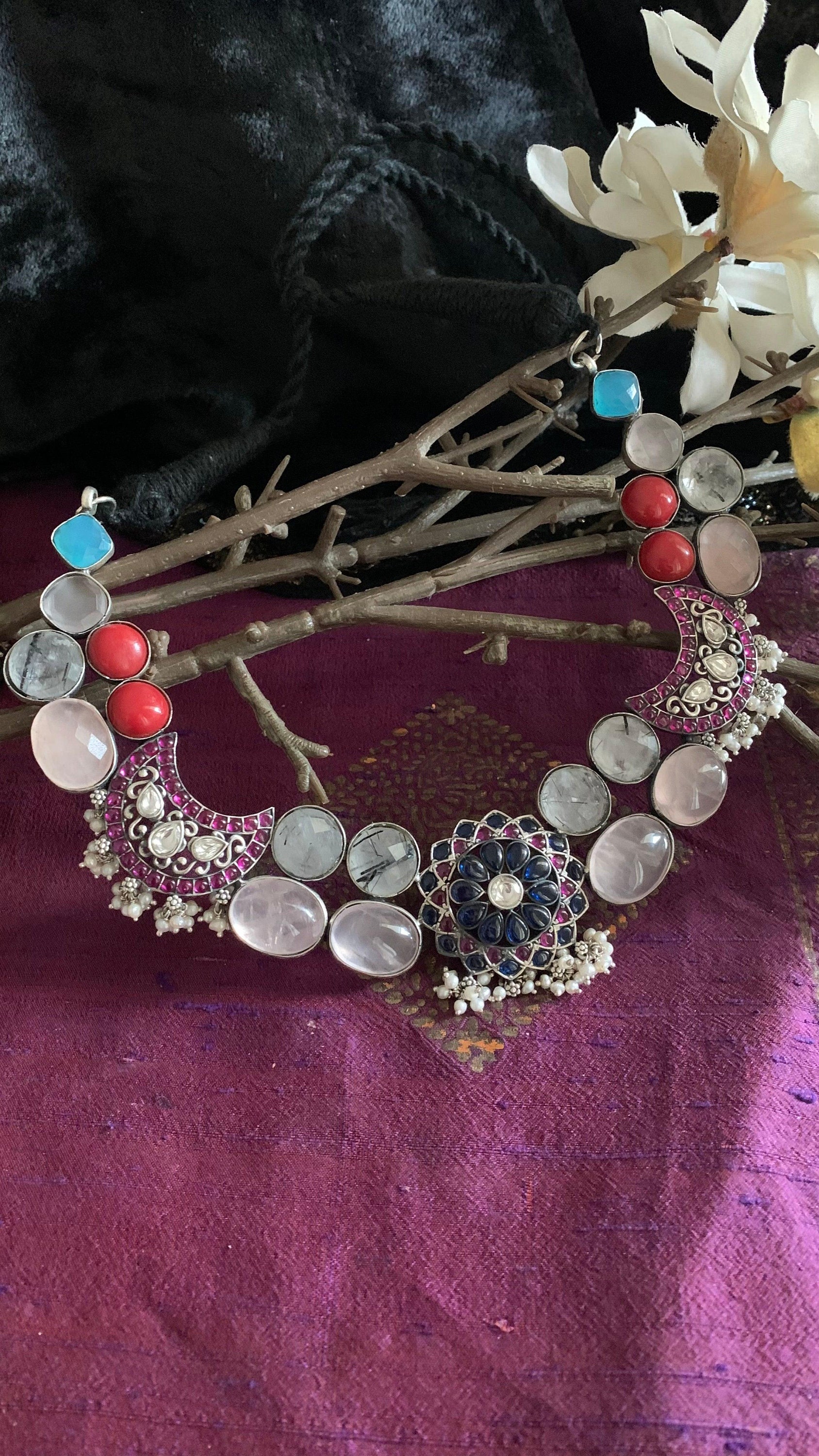 Scintillating Pure 925 Silver Kemp Stones Necklace - Etsy
