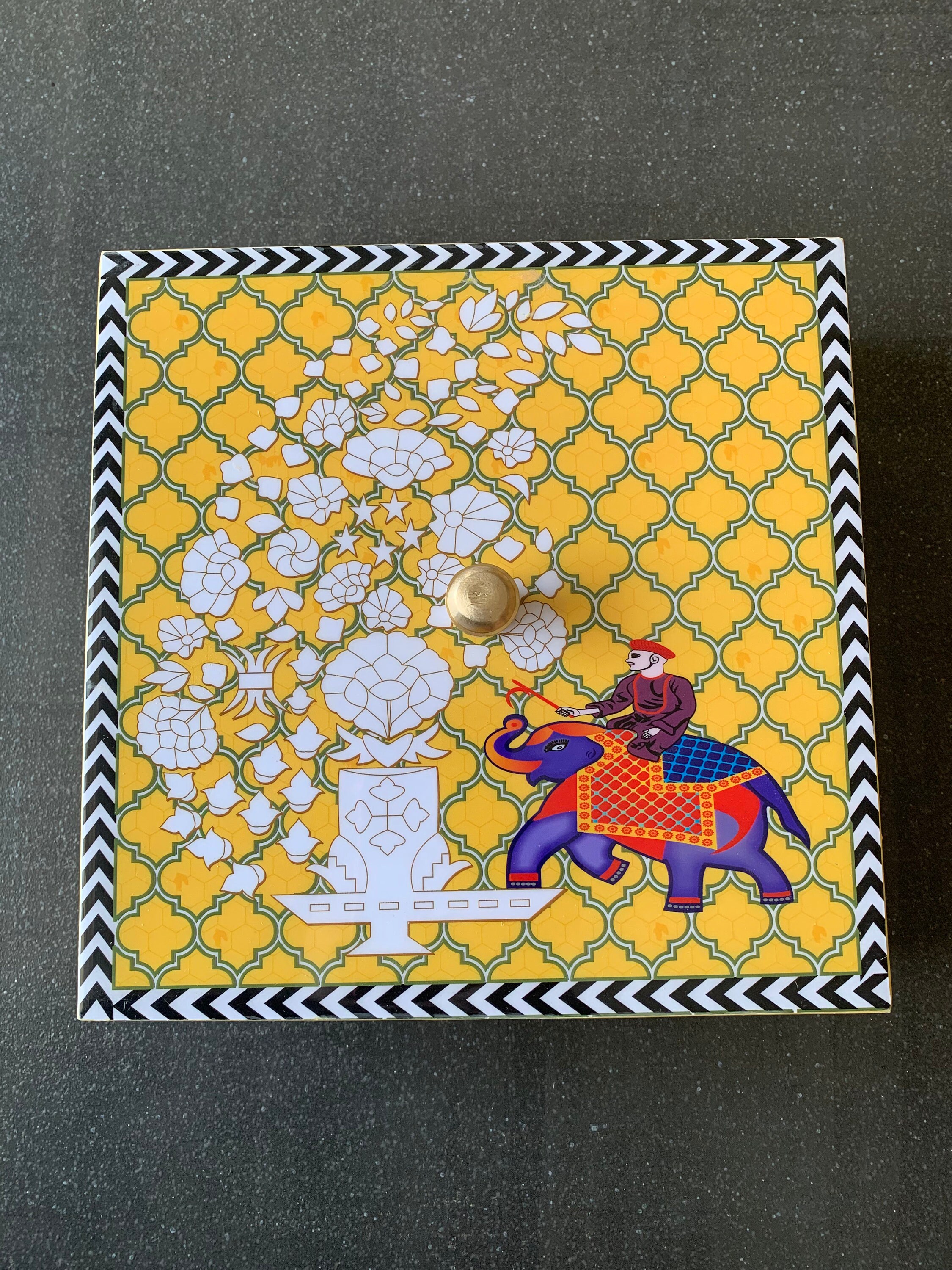 Designer Enameled Tray/ Enameled Box With Lid/ Coasters - Etsy