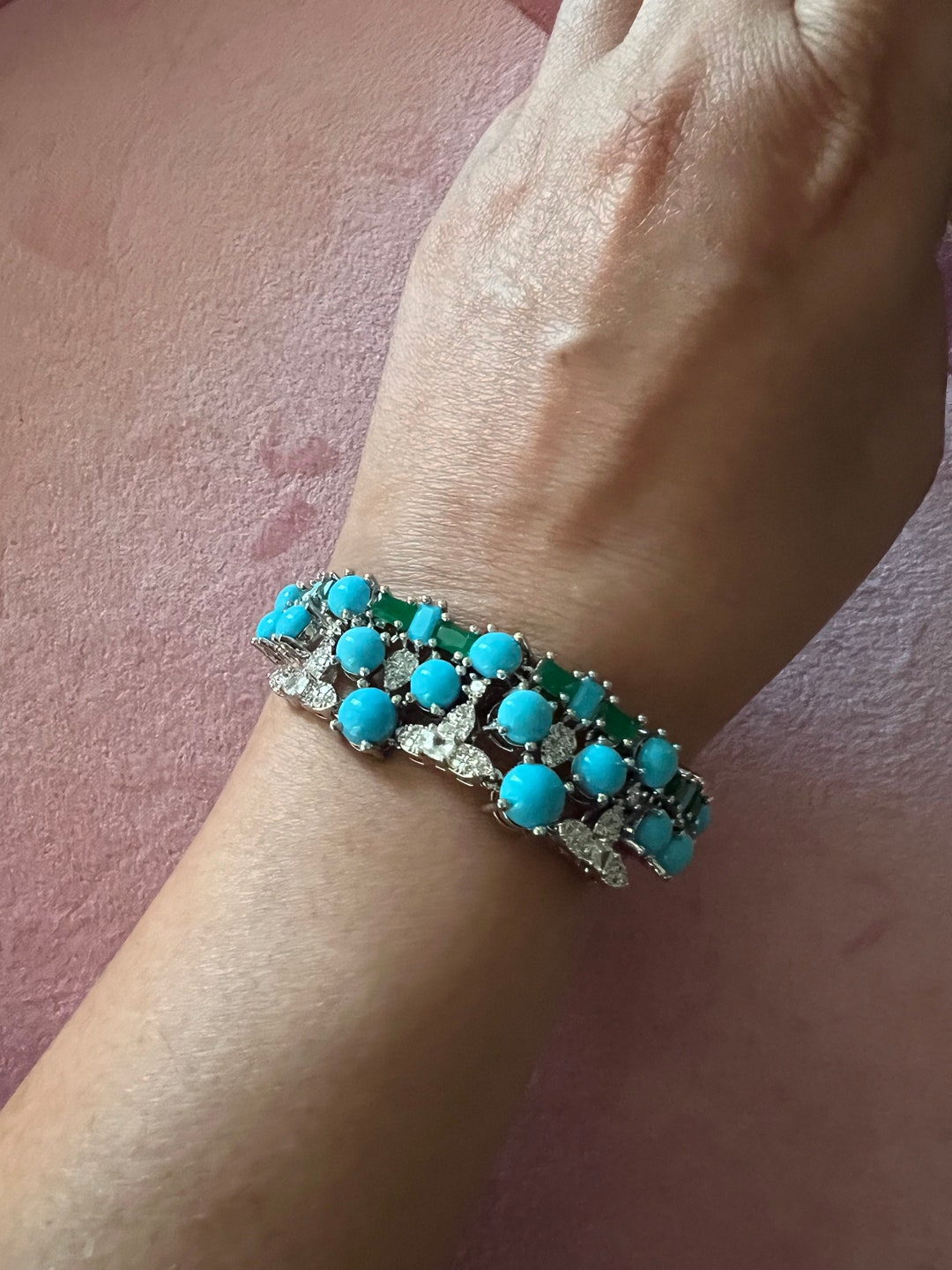 Exquisite Stone Bracelet Premium Quality 7.5 Inches 26g Etsy