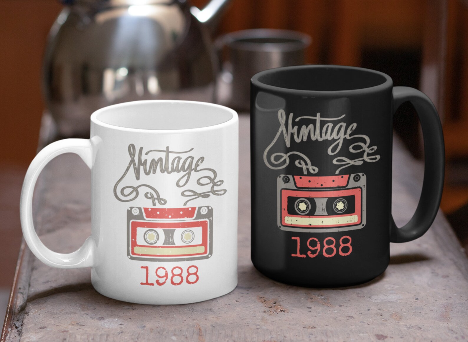 Vintage Cassette 1988 coffee Mugs Great Gift for 80s Babies Birthday ...