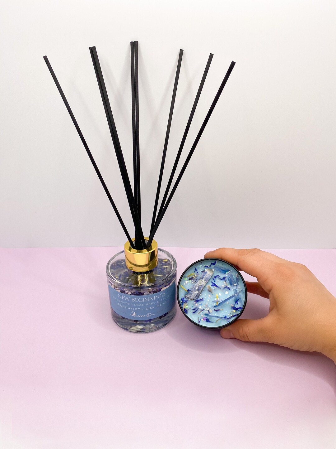 Crystal Candle and Diffuser, Candle and Diffuser Set, Reed Diffuser ...