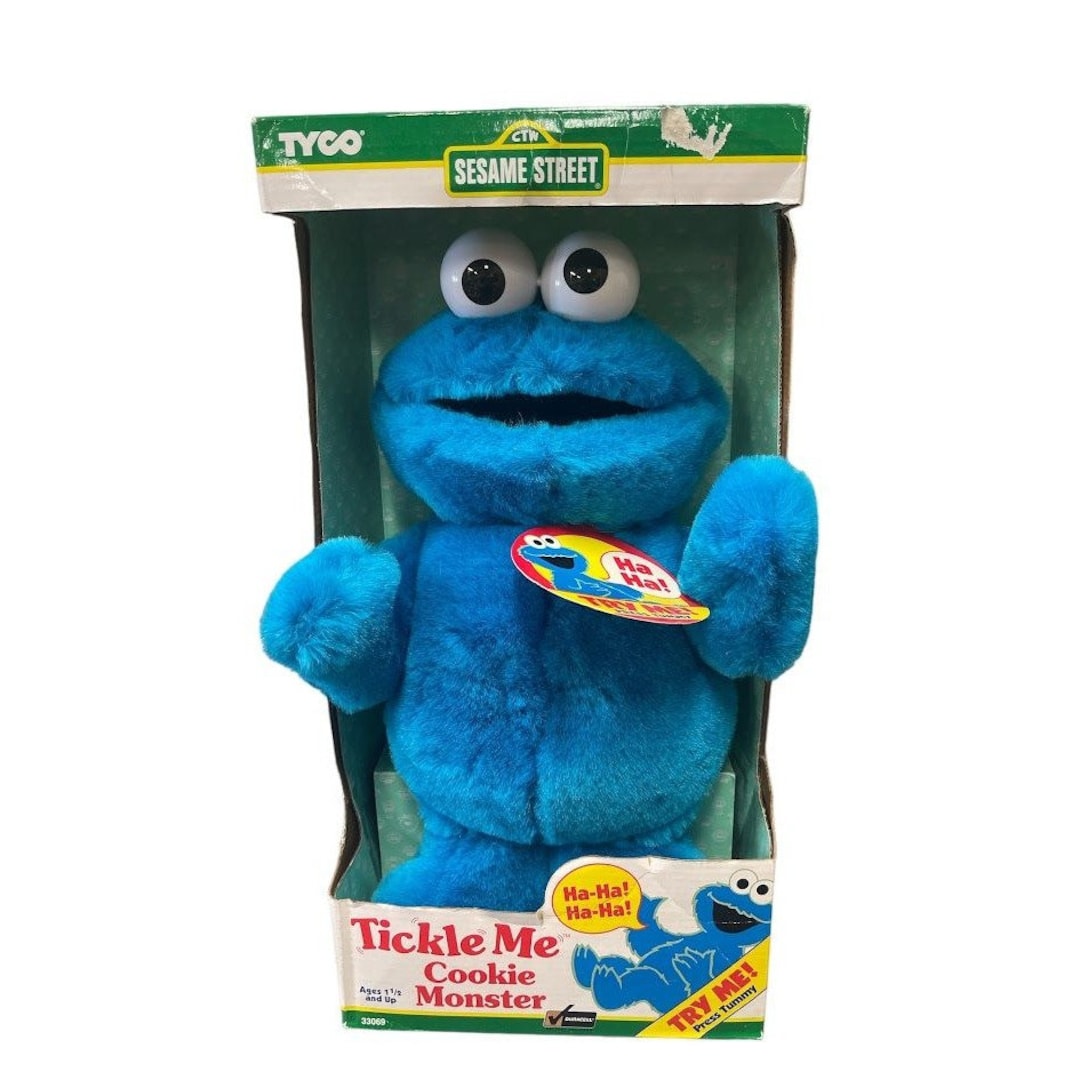 Tyco Sesame Street Tickle Me Cookie Monster Plush Toy Laughs & Shakes ...