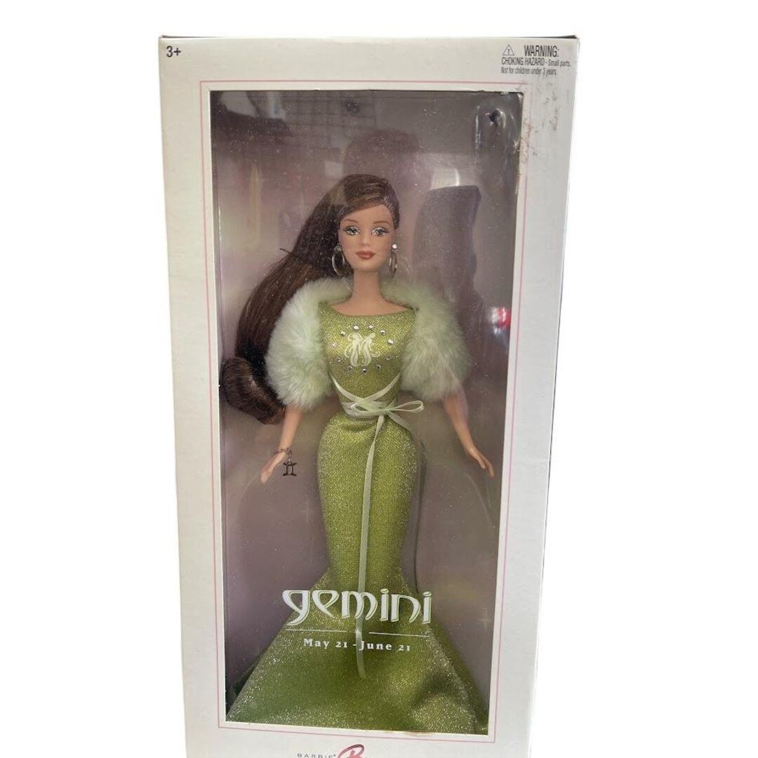 Barbie Collector Edition Gemini Zodiac Doll in Green Gown & Faux Fur ...