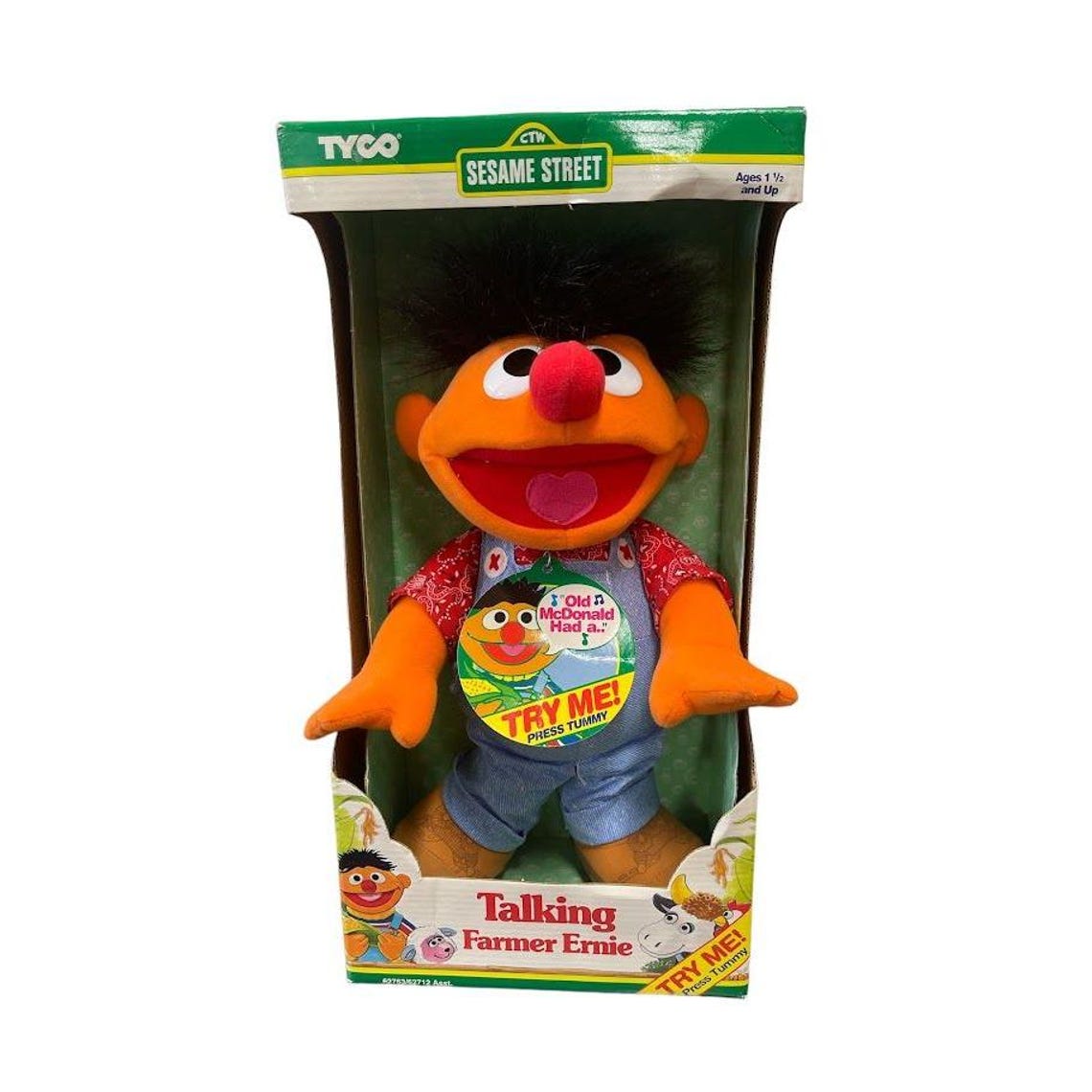 Tyco Sesame Street Talking Farmer Ernie Doll - Press Tummy to Hear "old ...
