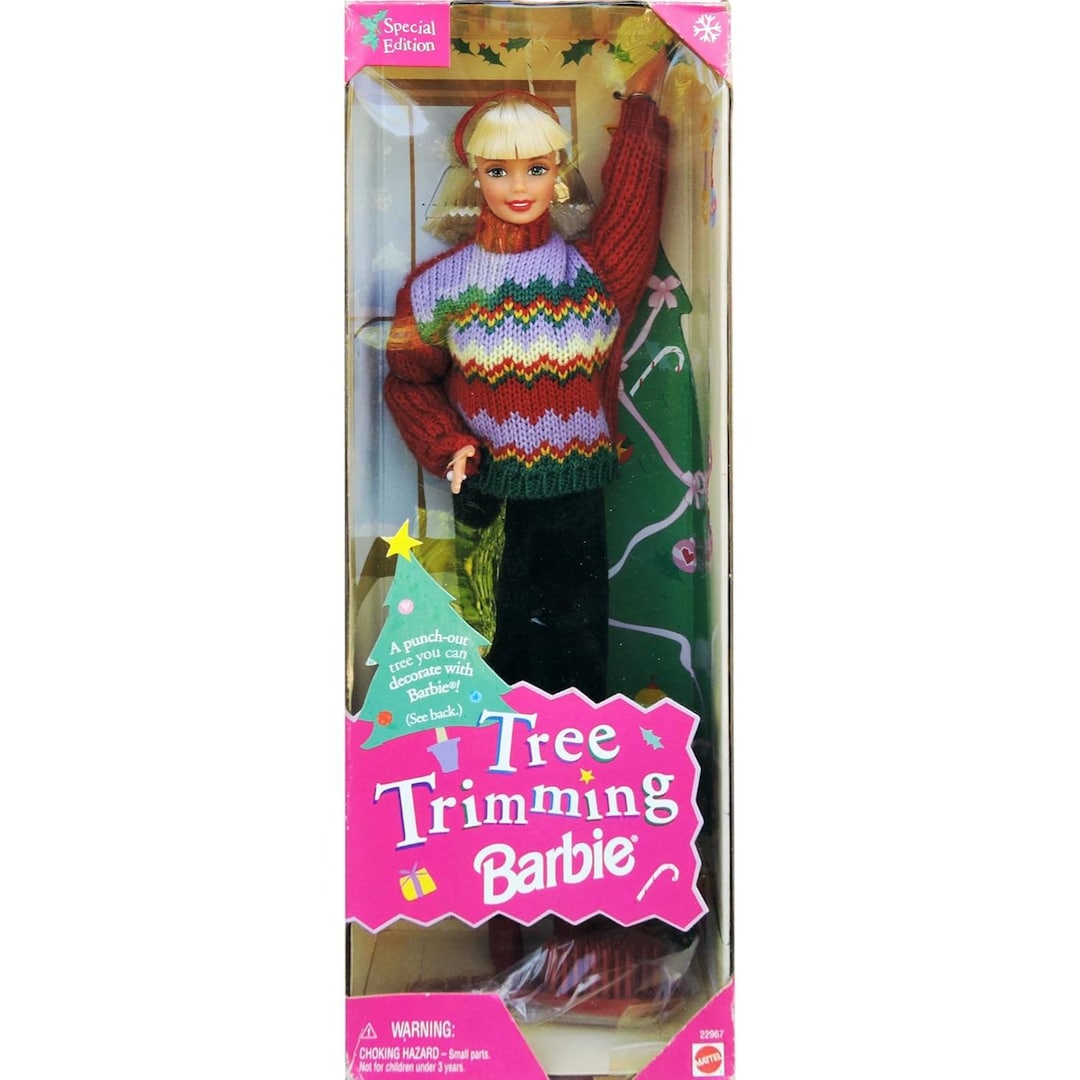 Tree Trimming Barbie Special Edition Doll With Festive Sweater ...