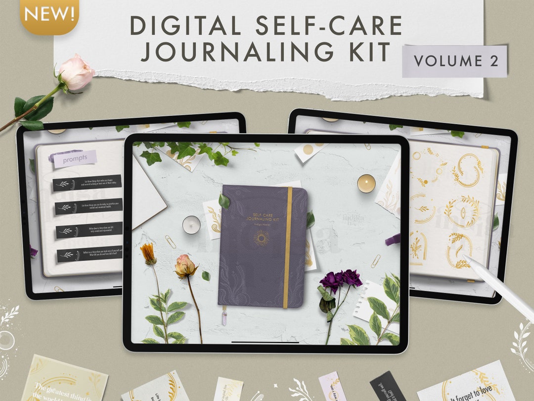 Self-care Journaling Stickers Kit Vol. 2: Digital Bujo (PDF, PNG ...