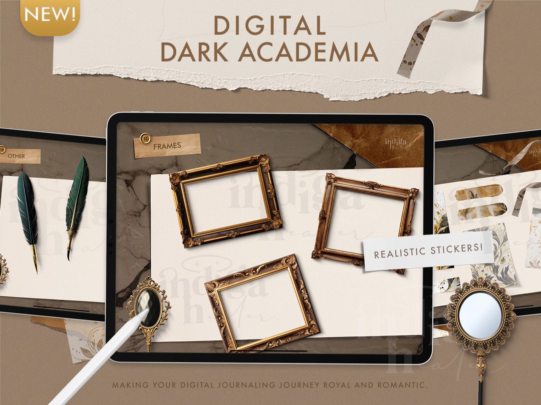Dark Academia Realistic Digital Stickers, Goodnotes Stickers, Digital ...