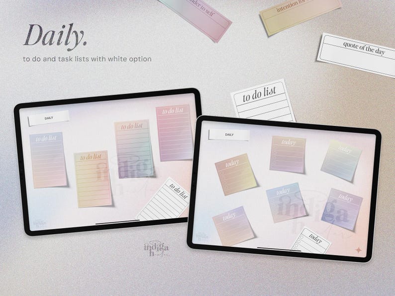 Essential Digital Paper Widgets - Gradient | Realistic Digital Stickers ...