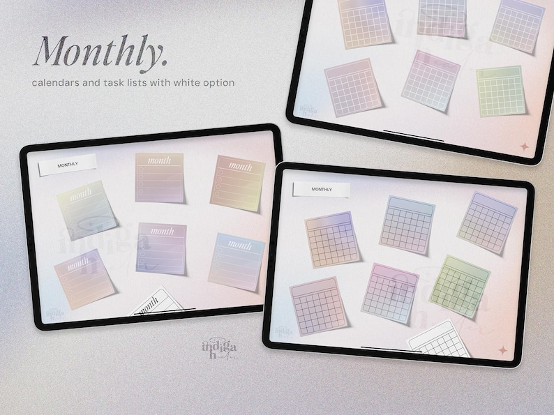 Essential Digital Paper Widgets - Gradient | Realistic Digital Stickers ...