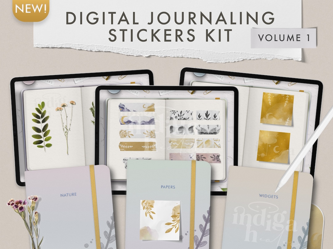 Digital Journaling Stickers Kit, Goodnotes Stickerbook, Digital Bujo ...