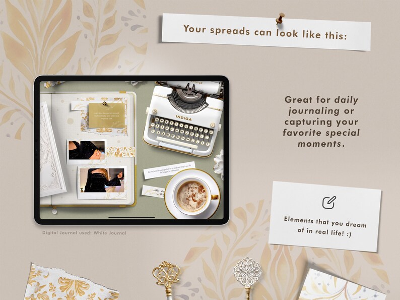 Light Academia Digital Stickers: Vintage Journal Embellishments (PNG ...
