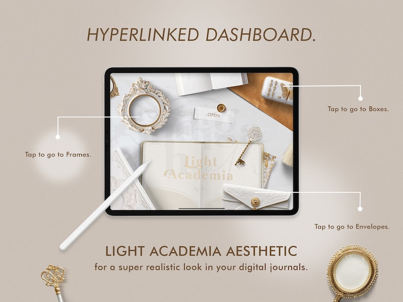Light Academia Digital Stickers: Vintage Journal Embellishments (PNG ...