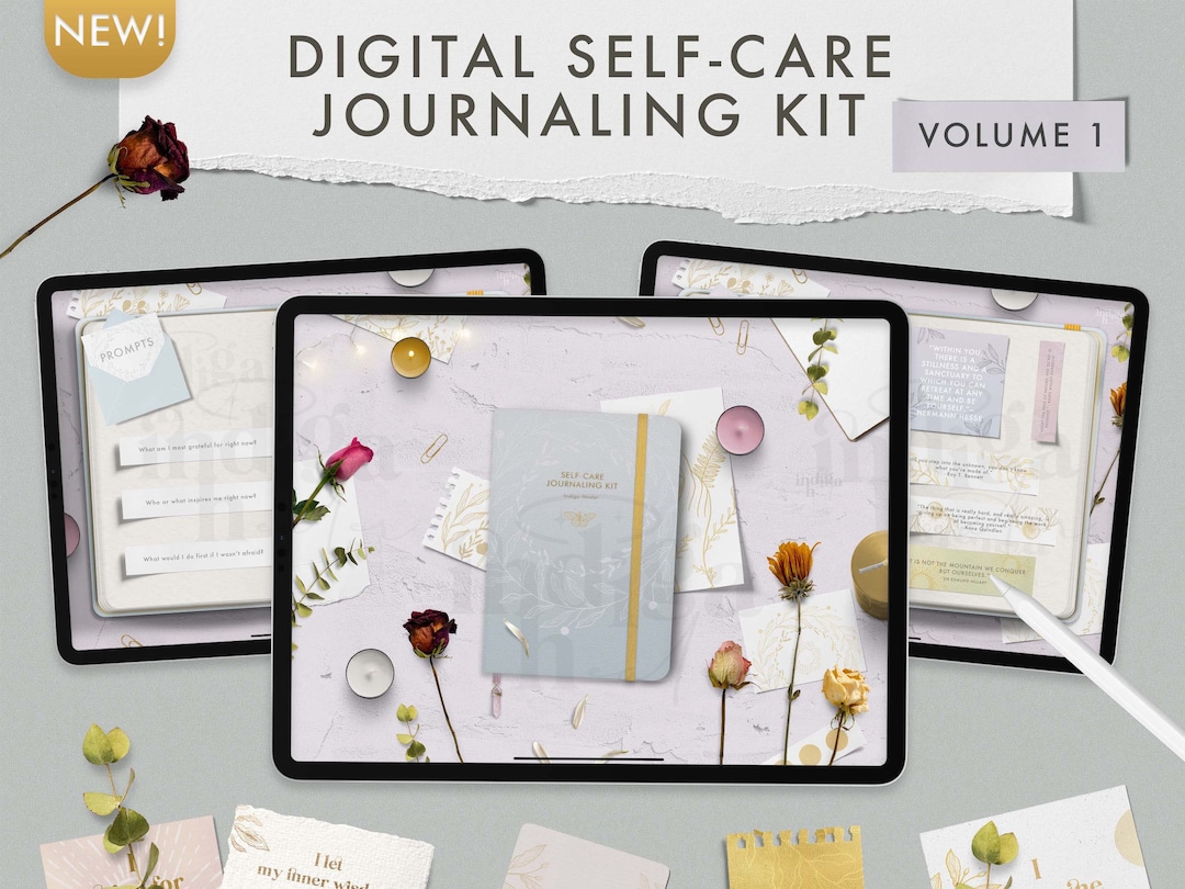 Self-care Journaling Stickers Kit 1, Goodnotes Stickerbook, Digital ...