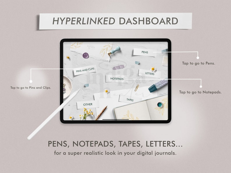 Digital Stationery Kit Goodnotes Stickerbook Digital Bujo - Etsy