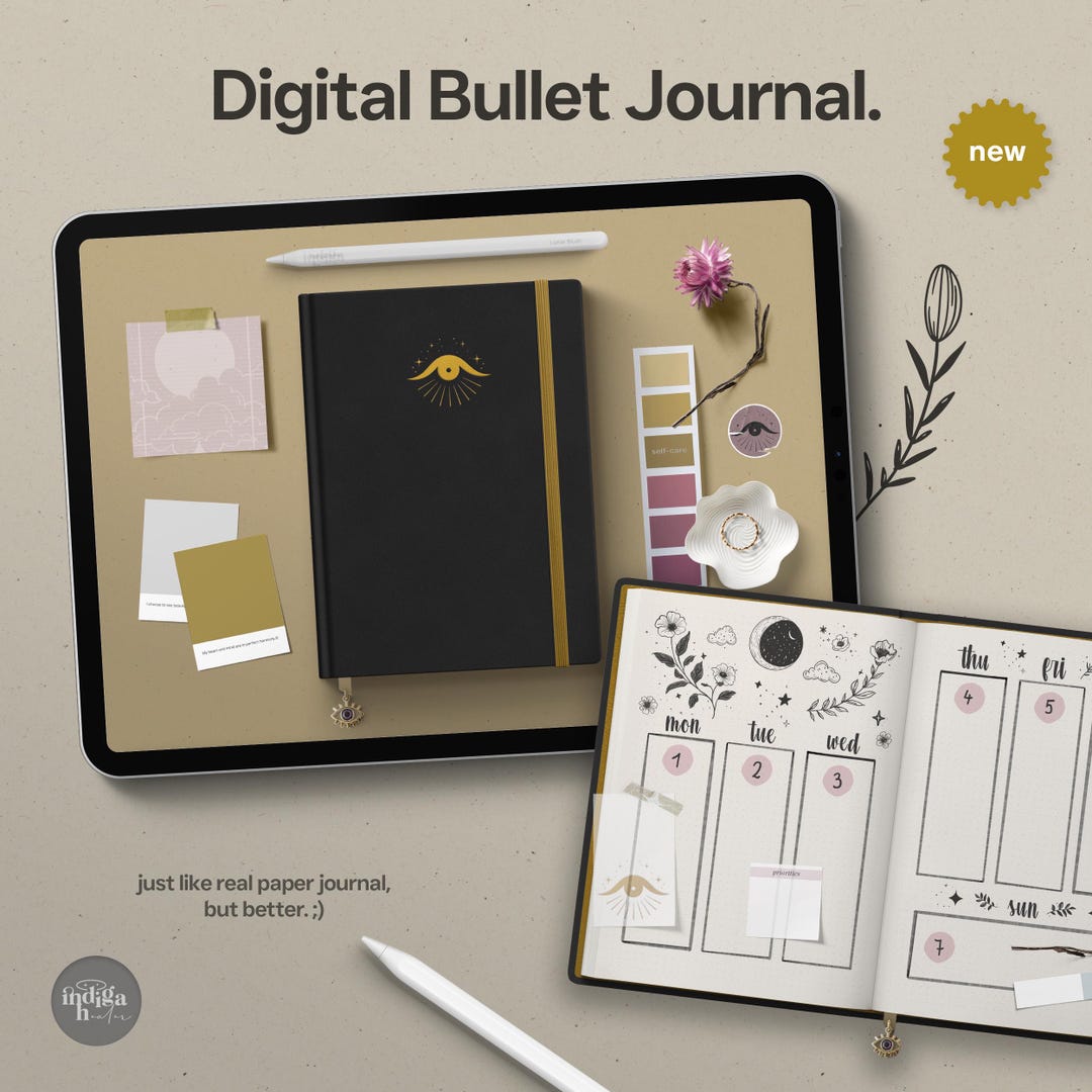 Lunar Blush Digital Bullet Journal, Goodnotes Planner (digital Download ...