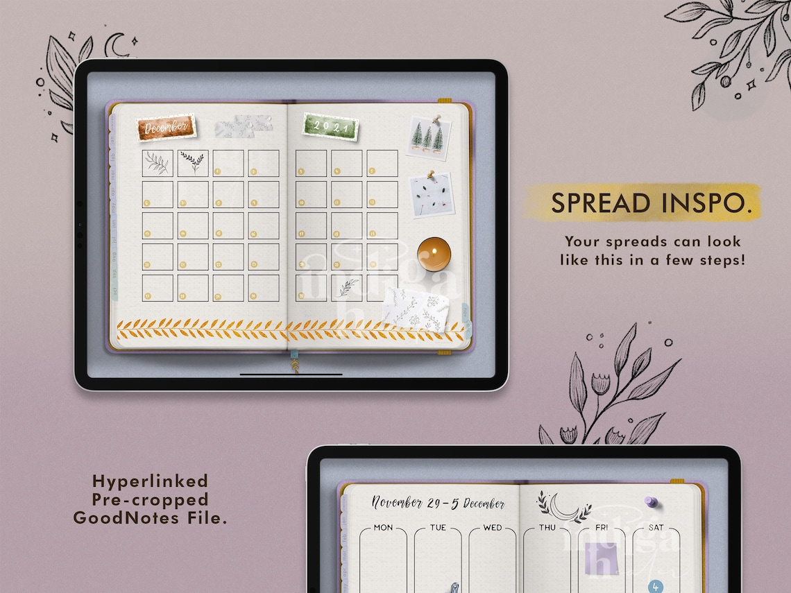 Digital Bullet Journal Lavender Fields Goodnotes Planner - Etsy