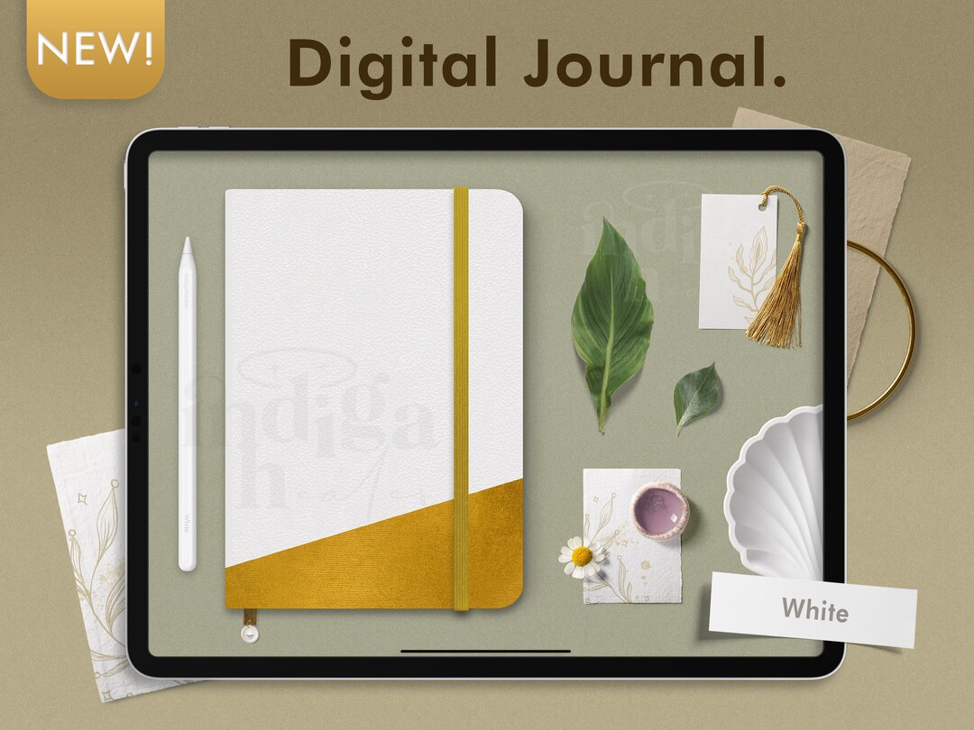 White Digital Journal: Goodnotes Planner With Stickers (PDF, Goodnotes ...