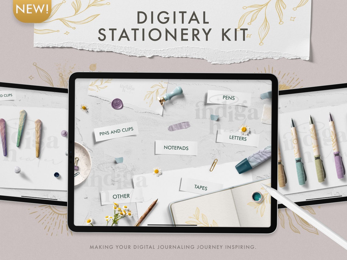 Digital Stationery Kit Goodnotes Stickerbook Digital Bujo - Etsy