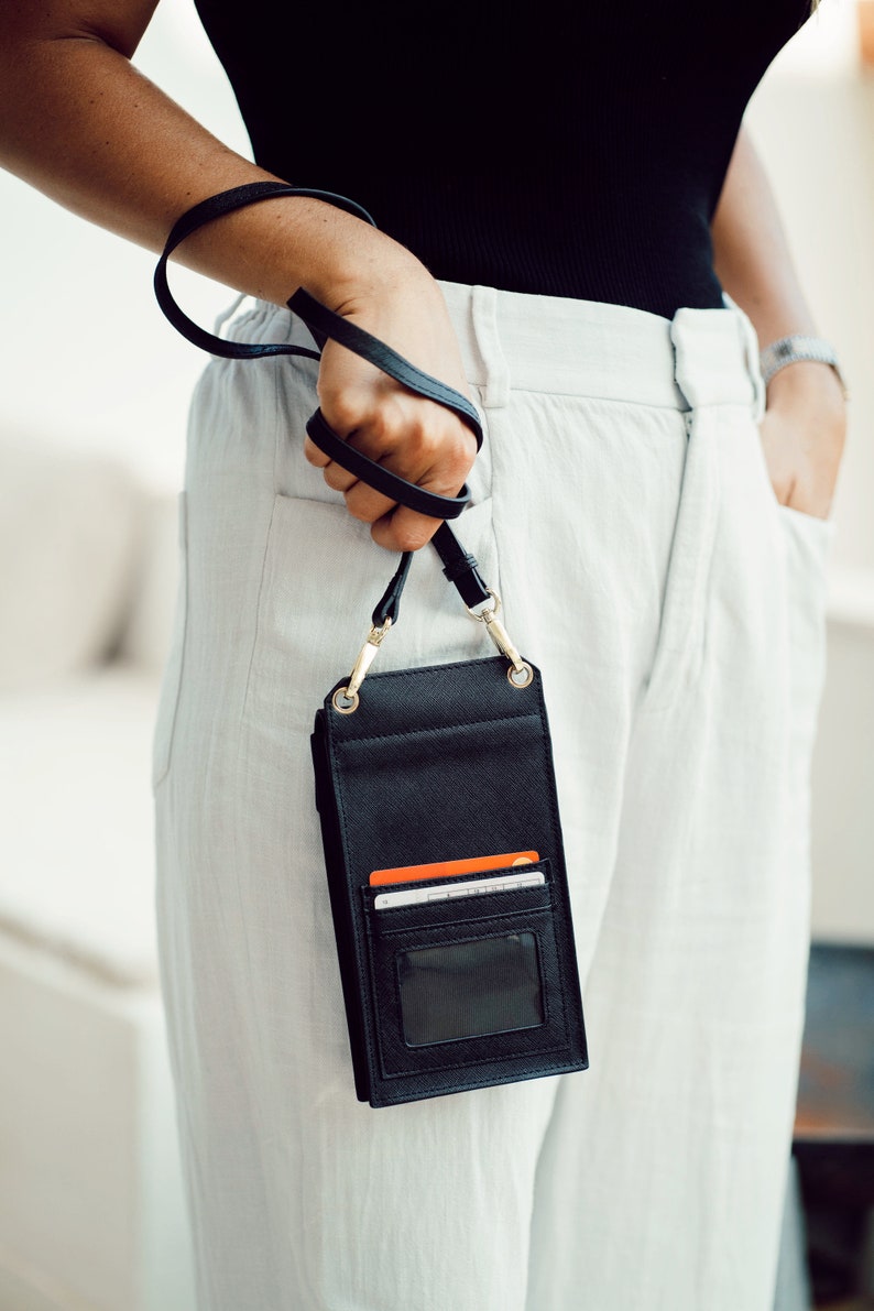 Personalised Leather Phone Bag, Monogram Crossbody Phone Purse, Leather ...