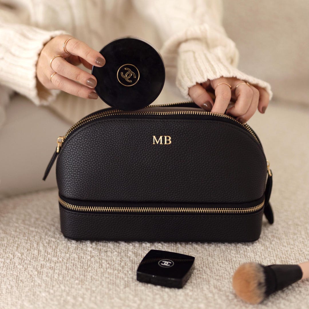 Personalised Makeup Case and Jewelry Case, Monogram Cosmetic Bag ...