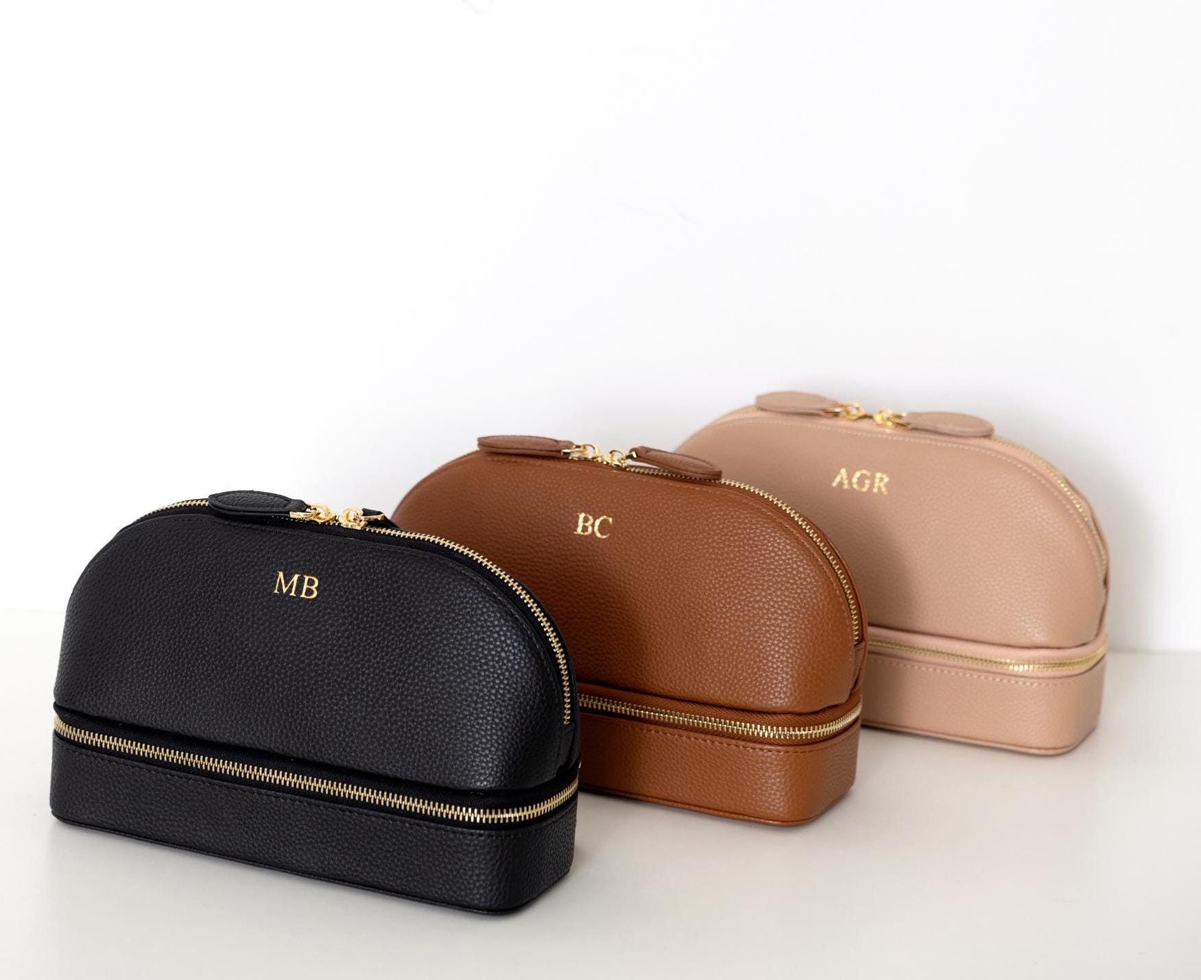 Personalised Makeup Case and Jewelry Case, Monogram Cosmetic Bag ...