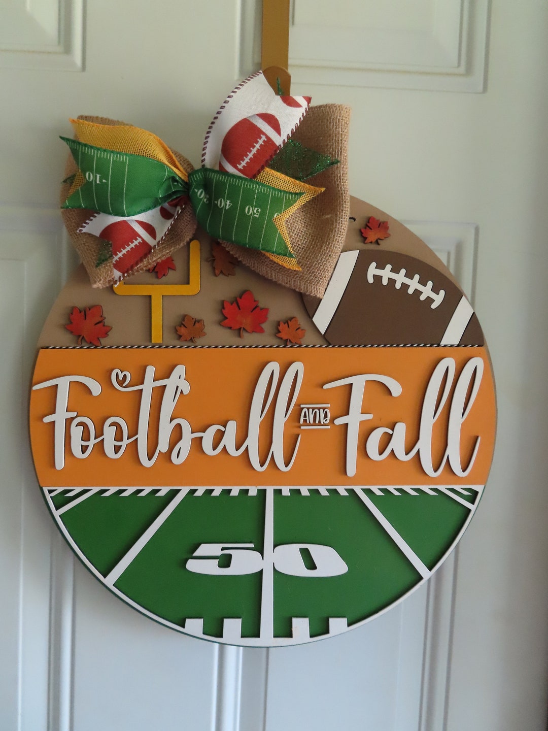 Fall Door Hanger - Football and Fall - Etsy