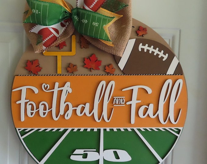 Fall Door Hanger - Football and Fall - Etsy