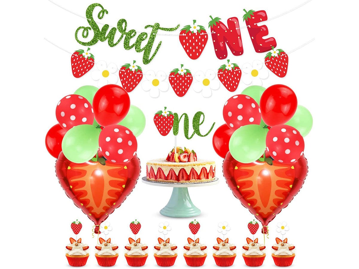 Strawberry 1st Birthday Party Decoration Set Strawberry Sweet | Etsy
