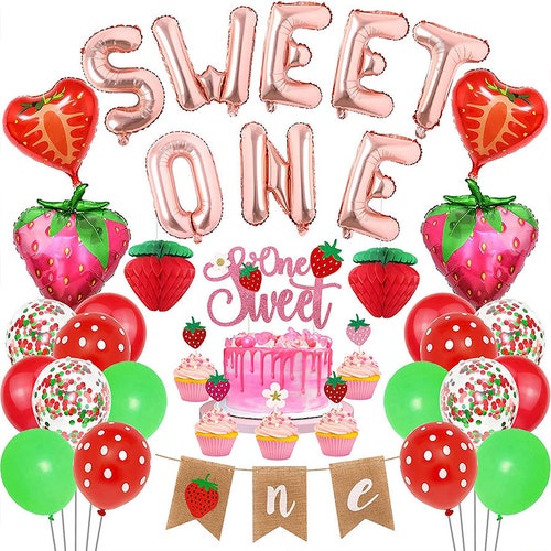 Sweet One Strawberry Birthday Decorations Strawberry One - Etsy