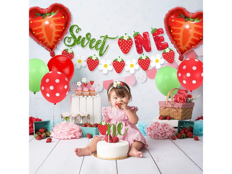 Strawberry 1st Birthday Party Decoration Set Strawberry Sweet | Etsy