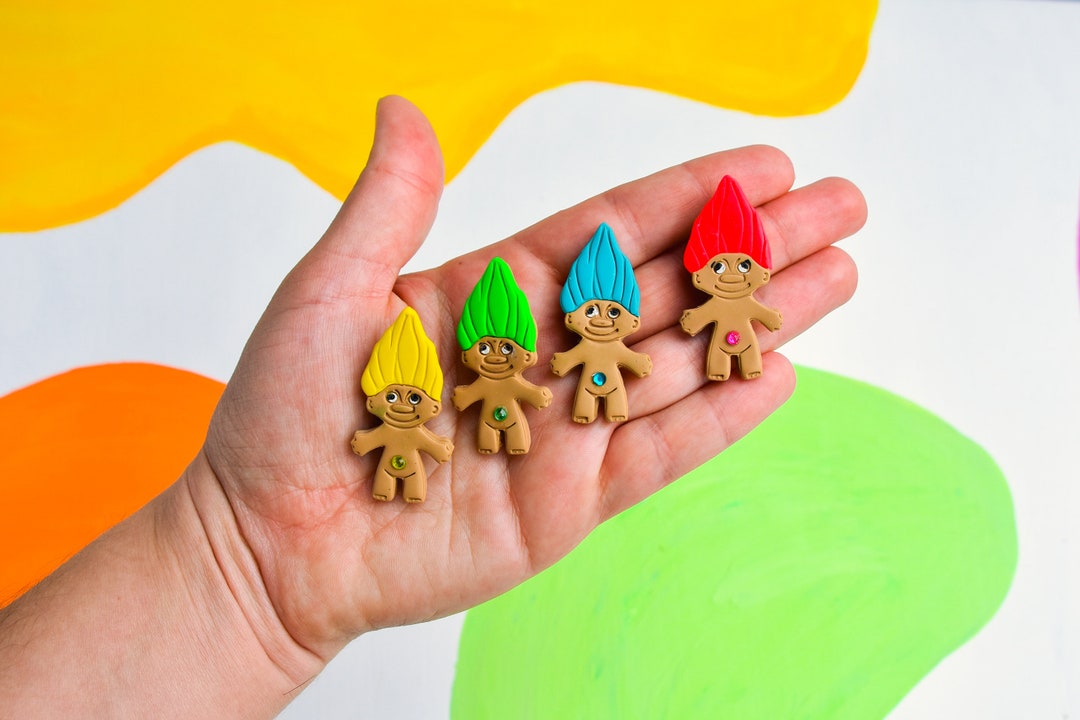 90s Troll Magnet Set Polymer Clay 90s Magnets Peace Sign - Etsy