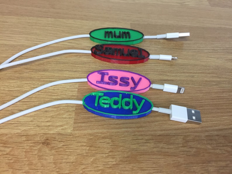 Personalised Cable Tag for iPhone Charger - Mobile Phone Accessory ...