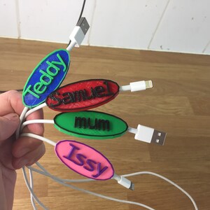 Personalised Cable Tag for iPhone Charger - Mobile Phone Accessory ...