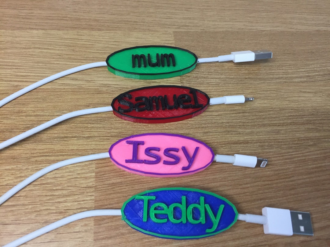 Personalised Cable Tag for iPhone Charger - Mobile Phone Accessory ...