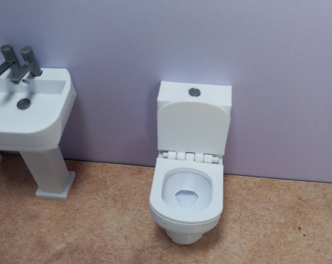 Dollhouse Miniature Toilet, 1:12 Scale, Dollhouse Bathroom Furniture ...