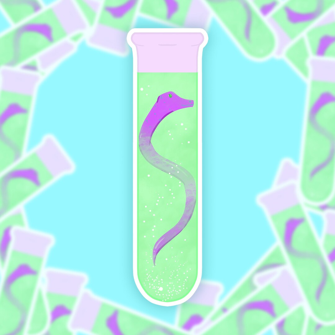 Snake Serpent in a Test Tube Sticker - Etsy