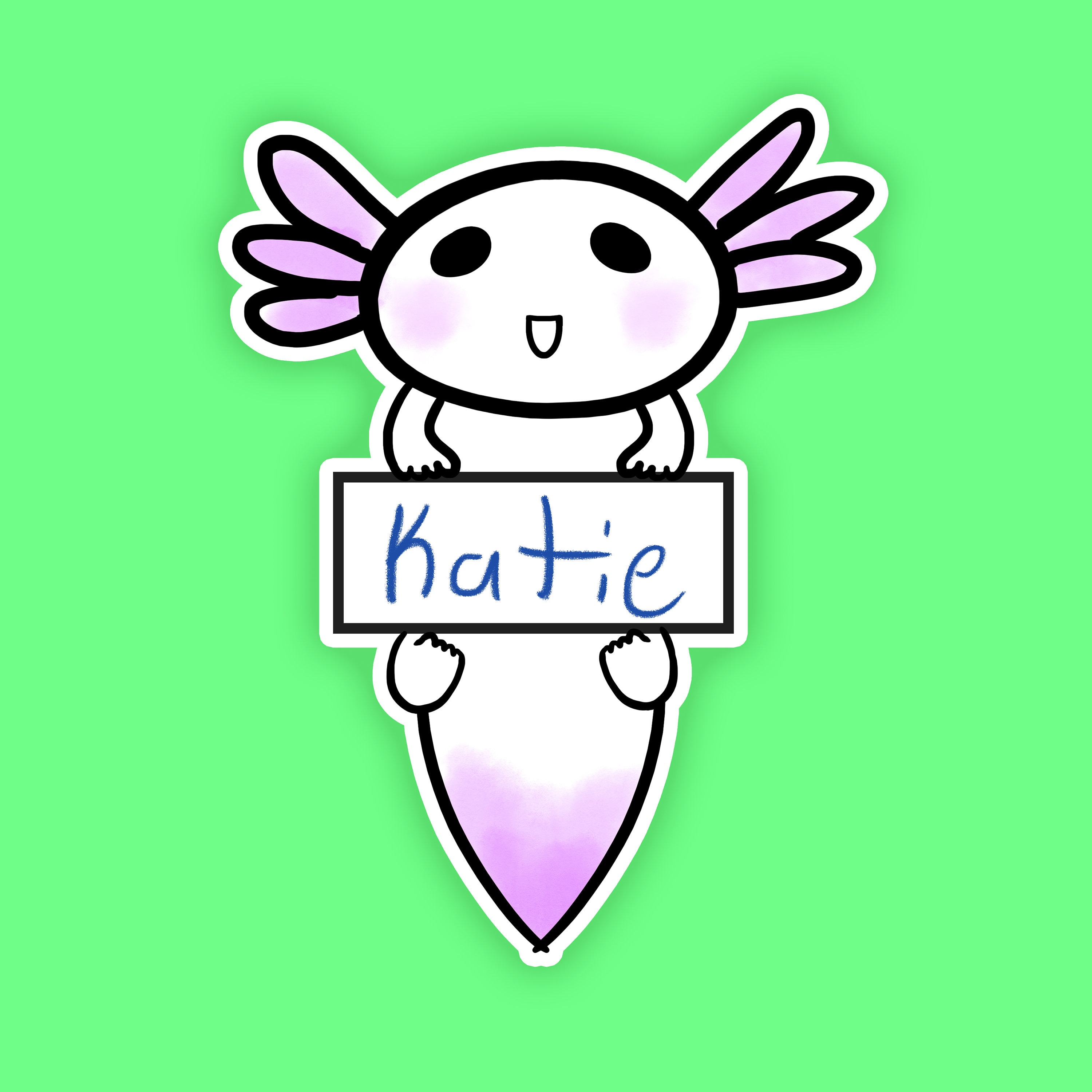 Axolotl Color Yourself ID Name Tag Stickers - Etsy