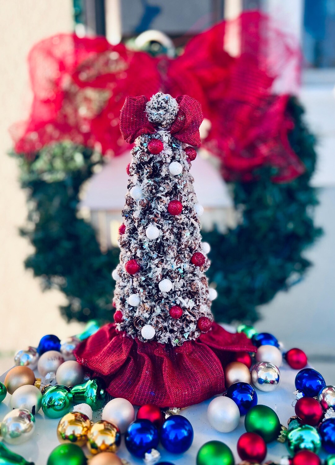 Pine Cone Christmas Tree, Snow Dusted Pine Cones, Christmas Tree ...