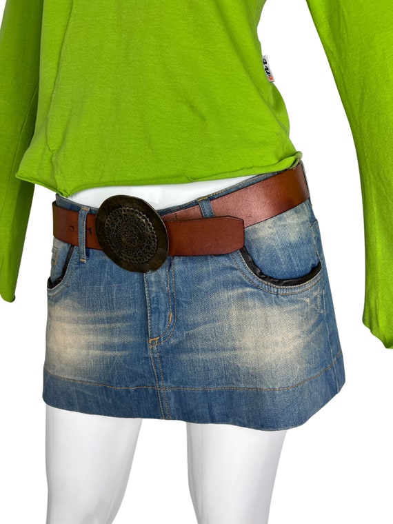 Y2k Low Rise Denim Micro Mini Skirt Y2k Mini Jean Sk… Gem