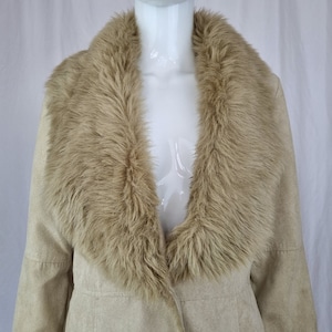 Y2K Vintage Beige Afghan Penny Lane Coat With Shaggy Faux Fur Trim, Size Small - Etsy